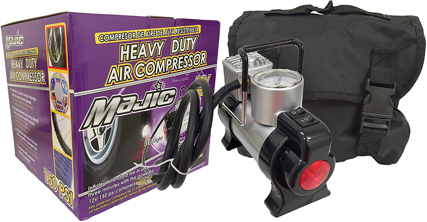 Tire Pump Heavy Duty 12V Portable Air Compressor - 150 PSI Max, Car ...